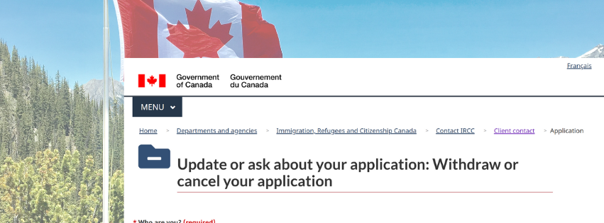How can I withdraw my application from IRCC?